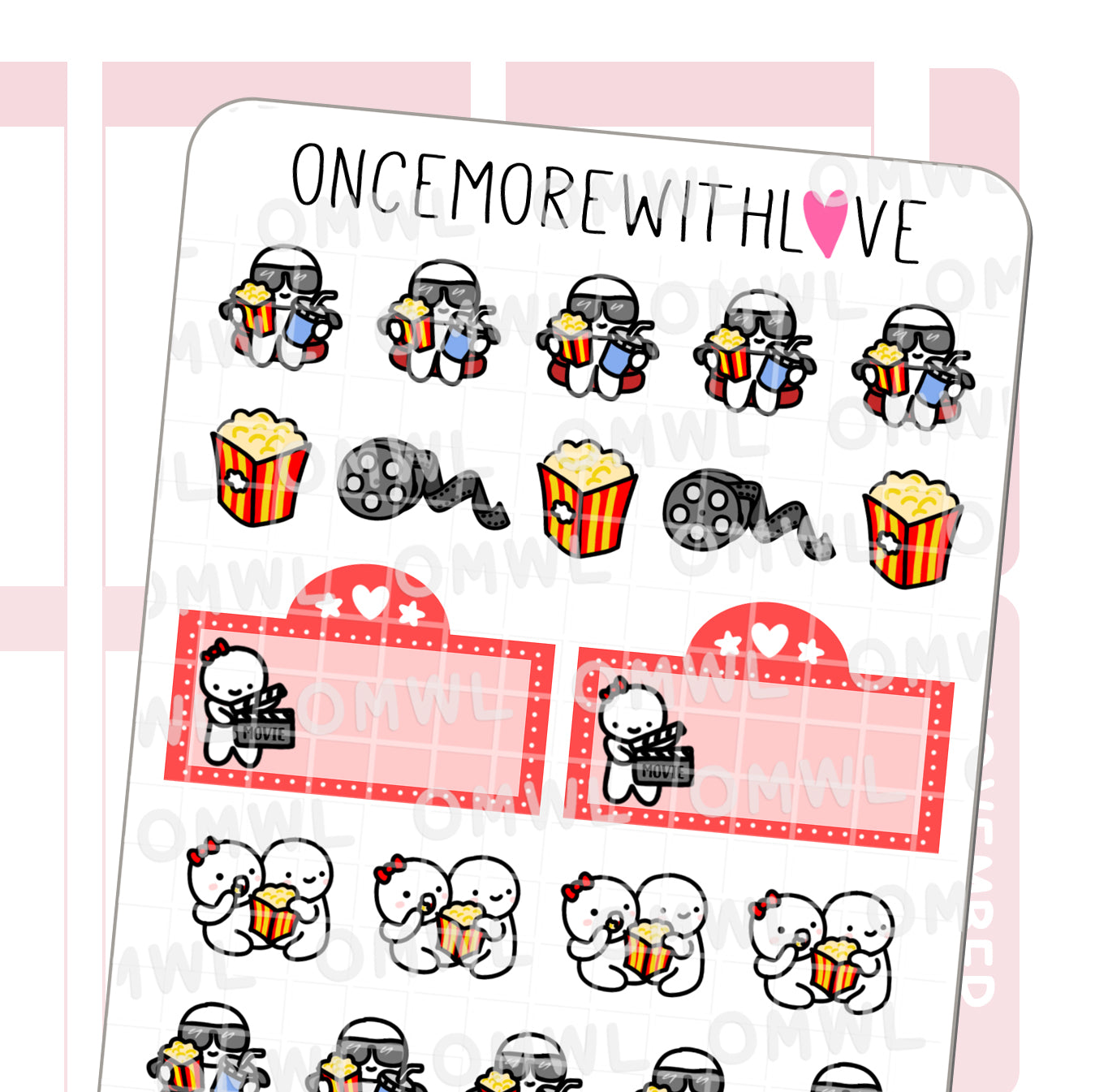Stickers Cinema Movie Date Night - Once More With Love - FIONARY.com