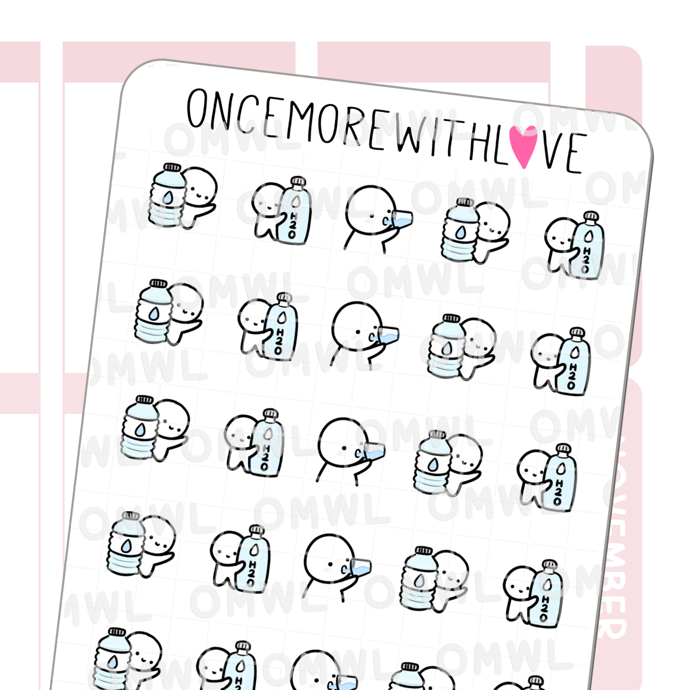 Stickers Drink Water Hydration - Once More With Love - FIONARY.com