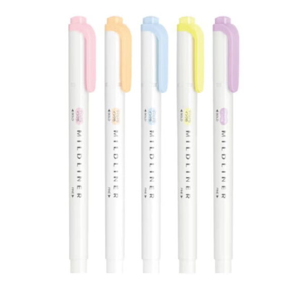 Resaltadores doble punta Mildliner x5 “Pastel Colors” – Zebra – FIONARY.com